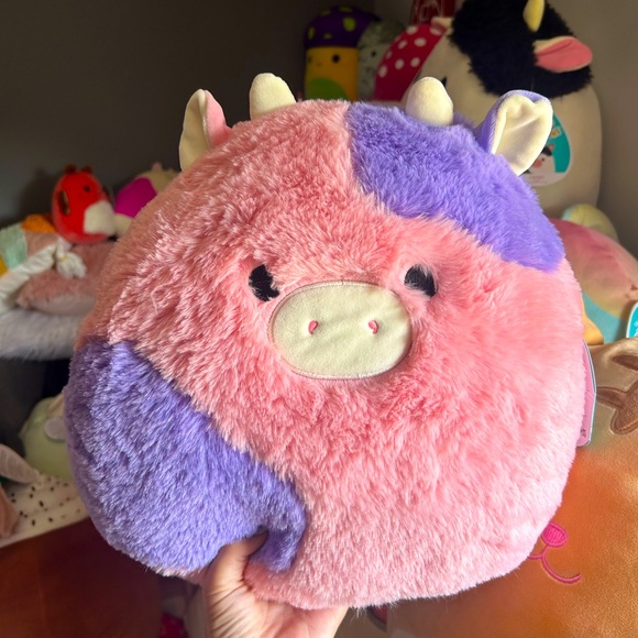 Squishmallows | Accessories | Patty The Pink And Purple Cow Fuzzamallow ...